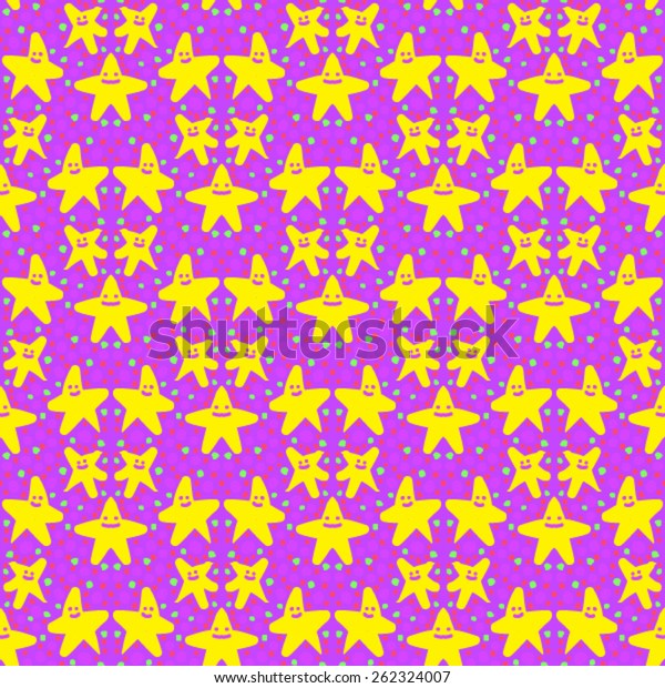 Vector Abstract Happy Stars Seamless Background Stock Vector (Royalty ...