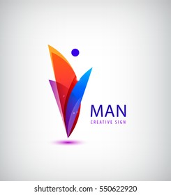 Vector Abstract Human Man Logo Colorful Stock Vector (Royalty Free ...