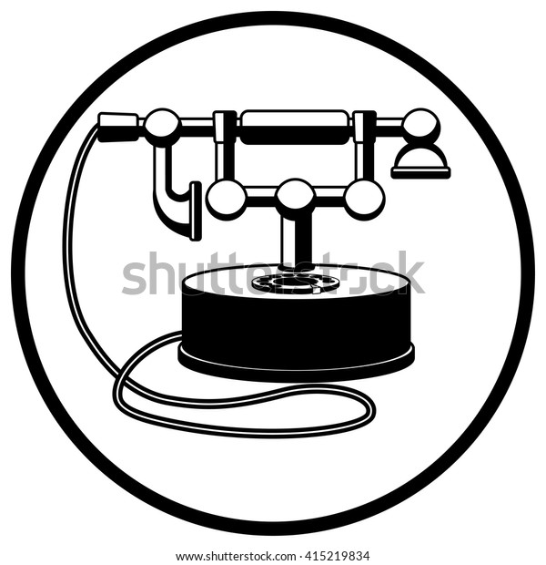 Vector Abstract Illustration Rotary Phone Linear Stock Vector (Royalty ...