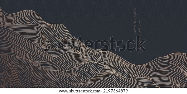 Vector Abstract Japanese Style Landscapes Lined Stock Vector (Royalty ...