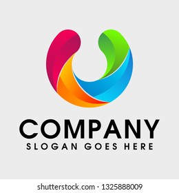 Vector Abstract Letter U Logo Design Stock Vector Royalty Free