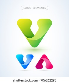 V Letter Abstract Vector Logo Material Stock Vector (Royalty Free ...