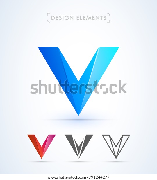 Vector Abstract Letter V Logo Design Stock Vector (Royalty Free) 791244277