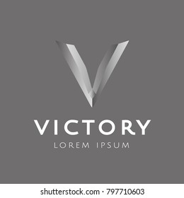 Vector Abstract Letter V Victory Icon Stock Vector (Royalty Free ...