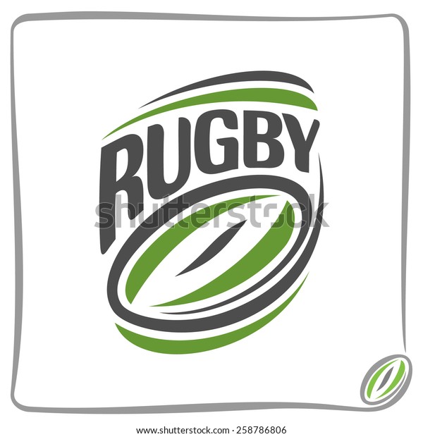 Vector Abstract Logo Icon Rugby Ball Stock Vector (Royalty Free) 258786806