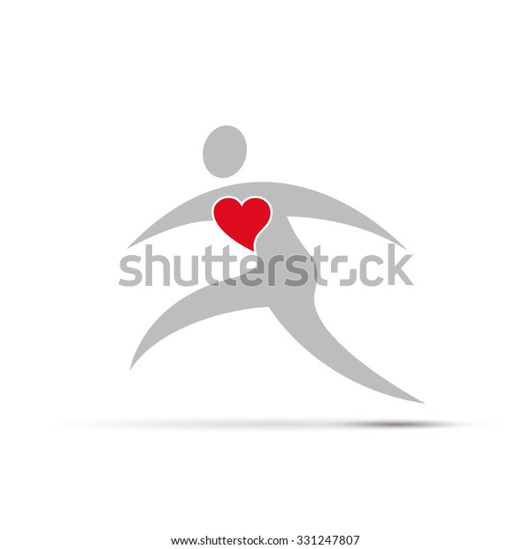 Vector Abstract Man Running Heart Sport Stock Vector (Royalty Free ...