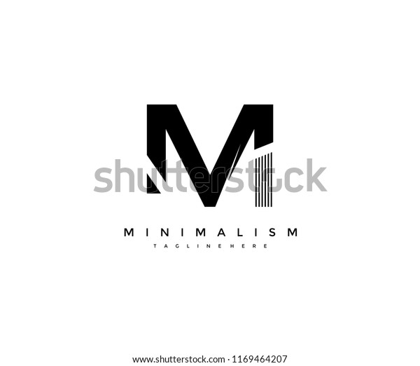 Vector Abstract Minimalism Monogram Initial Letter Stock Vector ...