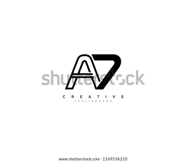 Vector Abstract Minimalism Monogram Letter A7 Stock Vector (Royalty ...