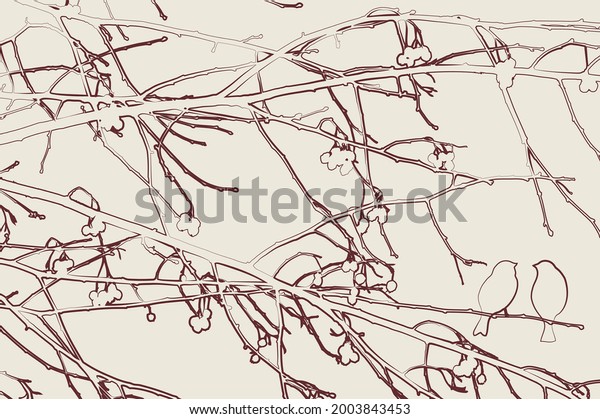Vector Abstract Nature Contour Background Silhouettes Stock Vector ...