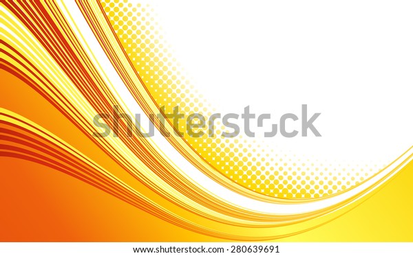Vector Abstract Orange Color Curved Lines Stock Vector (Royalty Free ...
