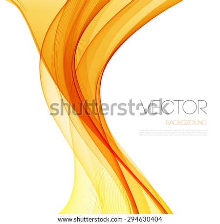 Vector Abstract Orange Curved Lines Background Stock Vector (Royalty ...