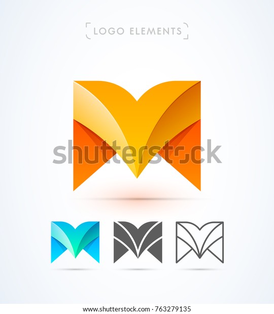 Vector Abstract Origami Letter M Logo Stock Vector (Royalty Free ...