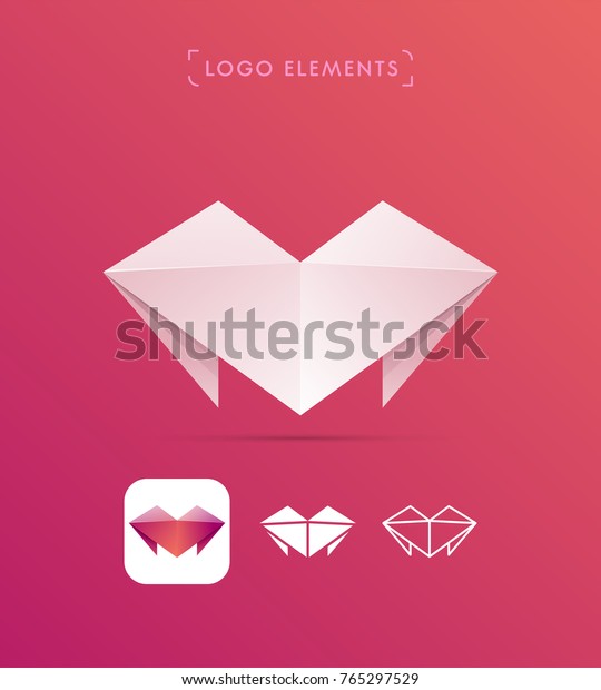 Vector Abstract Origami Letter M Logo Stock Vector (Royalty Free ...