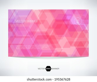 Vector Abstract Pink Banner Design Geometric Stock Vector (Royalty Free ...