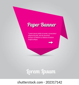 Vector Abstract Pink Paper Banner Origami: Stock-Vektorgrafik ...