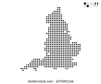 Vector Abstract Pixel Black England Map Stock Vector (Royalty Free ...