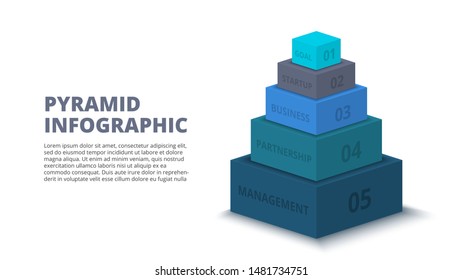Vector Abstract Pyramid Infographic 5 Step 库存矢量图（免版税）1481734751 ...