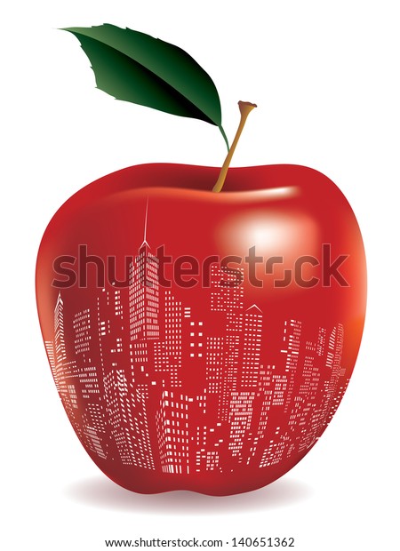 Vector Abstract Red Apple New York Stock Vector (Royalty Free ...