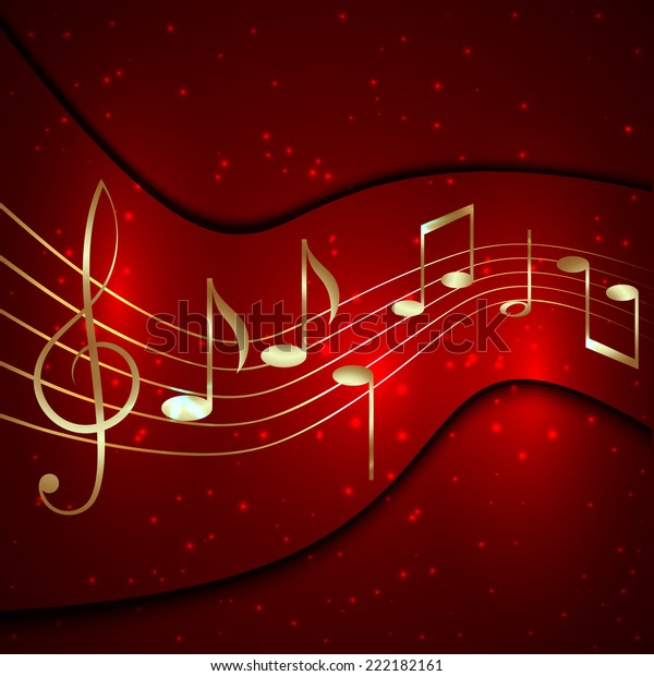 Vector Abstract Red Musical Background Gold Stock Vector (Royalty Free ...