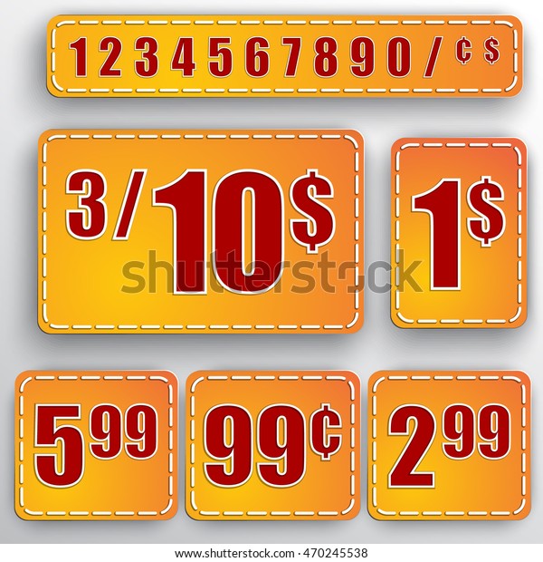 Vector Abstract Set Price Stickers Stock Vector (Royalty Free ...