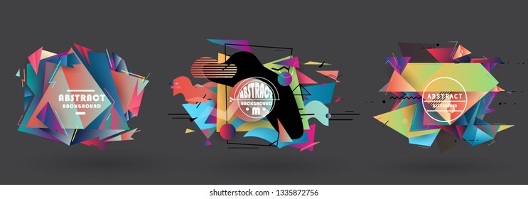 Vector Abstract Shape Colorful Creative Frames Stock Vector (Royalty ...