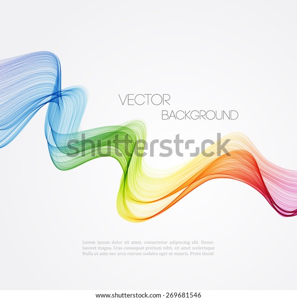 Vector Abstract Spectrum Curved Lines Background Stock Vector (Royalty ...