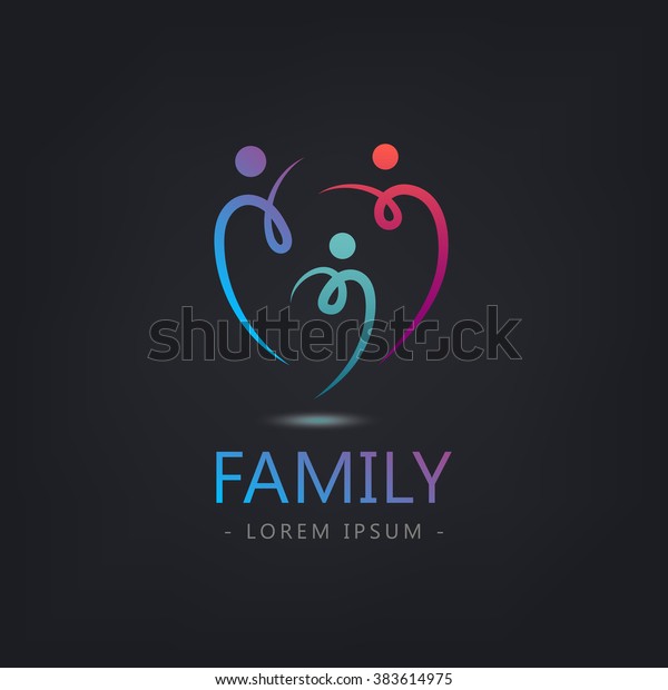 Vector Abstract Stylized Family 3 Team Stock Vector (Royalty Free ...