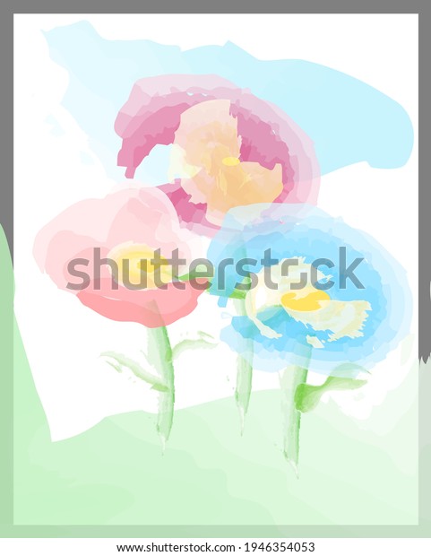 Vector Acvarel Color Painting Picture Color Stock Vector (Royalty Free ...