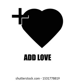 Vector Add Love Icon Isolated White Stock Vector (Royalty Free ...