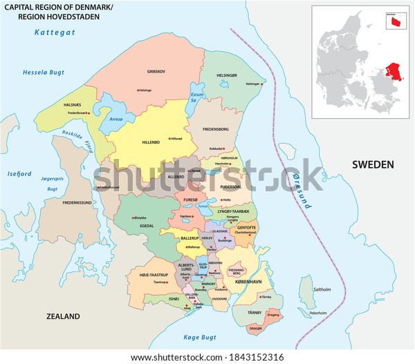 Vector Administrative Map Capital Region Denmark Stock Vector (Royalty ...
