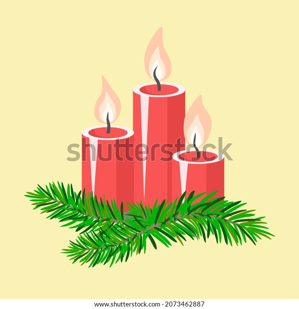 Vector Advent Candles Template Watercolor Illustrated Stock Vector ...