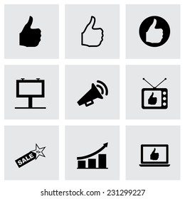 Vector Advertisement Icon Set On Grey Stock Vector (Royalty Free) 231299227 | Shutterstock