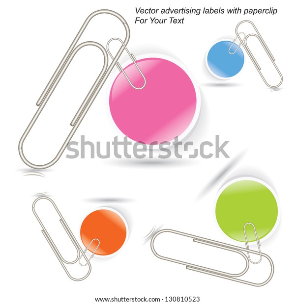 Vector Advertising Labels Paperclip Stock Vector (Royalty Free ...