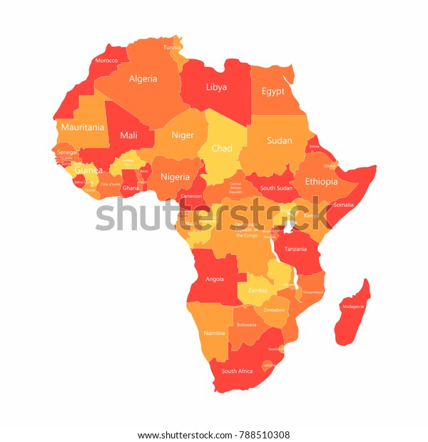 Vector African Map Countries Borders Abstract Stock Vector (Royalty ...