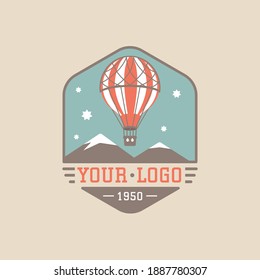 Vector Air Balloon Label Logo Stock Vector (Royalty Free) 1887780307 ...