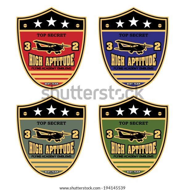 Vector Airplane Flying Badge Vector Airplane Stock Vector (Royalty Free ...