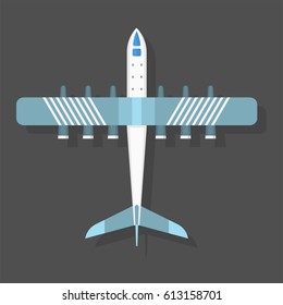 Vector Airplane Illustration Top View Aircraft Stock Vector (Royalty ...
