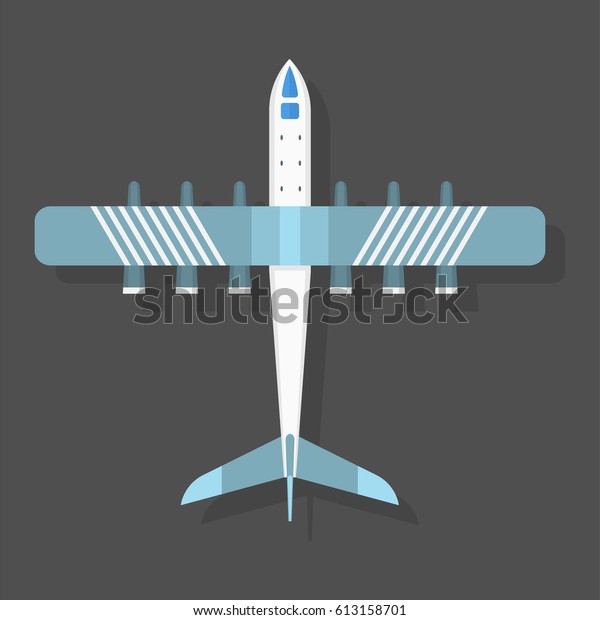 Vector Airplane Illustration Top View Aircraft Stock Vector (Royalty ...