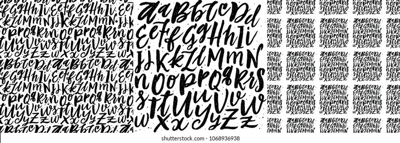 Vector Alphabet Backgrounds Hand Lettering Texture Stock Vector ...