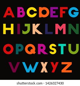 Vector Alphabet Color Capital Letters Stock Vector (Royalty Free ...