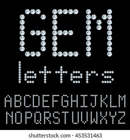 Vector Alphabet Diamonds Gemstone Letters Gemstone Stock Vector ...