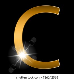 Vector Alphabet Gold Letter C Gold Stock Vector (Royalty Free ...