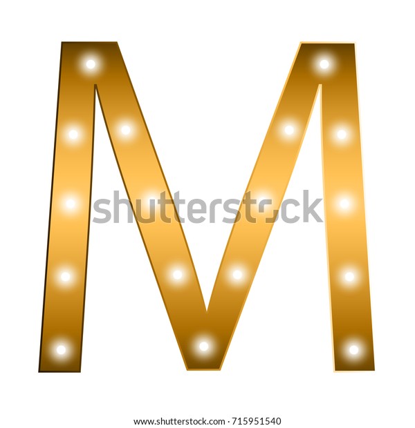 Vector Alphabet Gold Letter M Gold Stock Vector (Royalty Free) 715951540