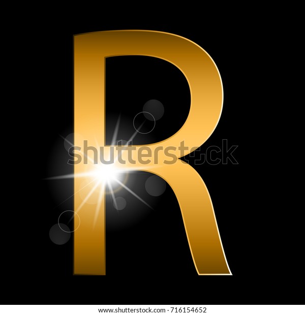 Vector Alphabet Gold Letter R Gold Stock Vector (Royalty Free ...