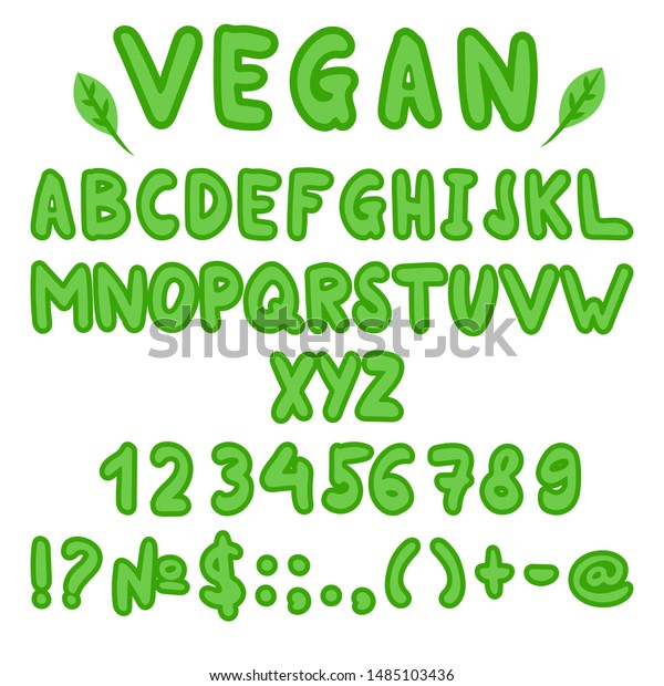 Vector Alphabet Green Large Letters Style Stock Vector (Royalty Free ...