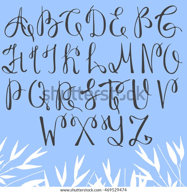 Vector Alphabet Hand Drawn Letters Written Stock Vector (Royalty Free ...