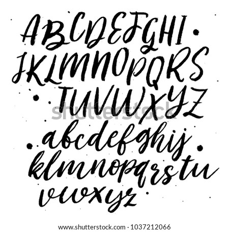 Vector Alphabet Hand Lettering Typography Designs Stock-Vektorgrafik ...