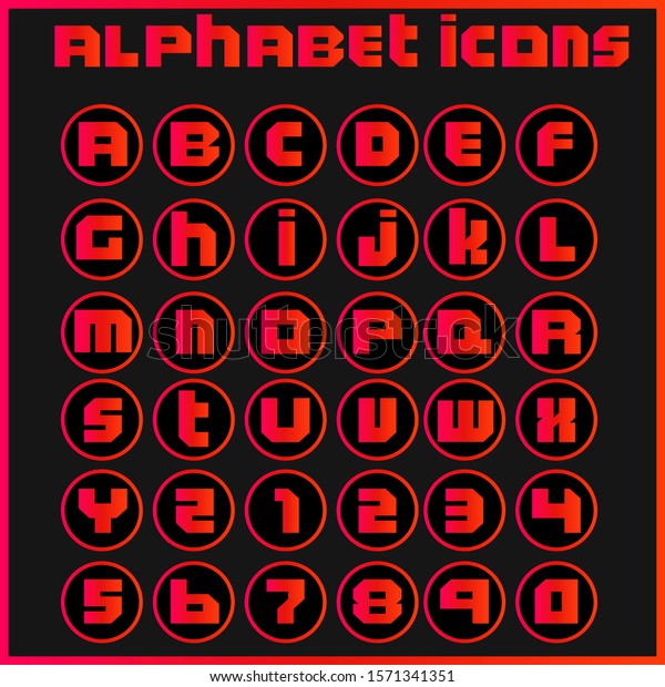Vector Alphabet Icons Letter Set Stock Vector (Royalty Free) 1571341351 ...