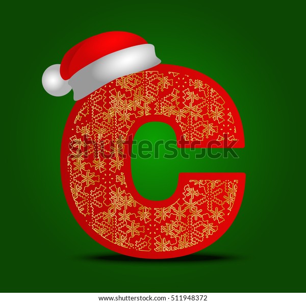 Vector Alphabet Letter C Christmas Hat Stock Vector (Royalty Free ...