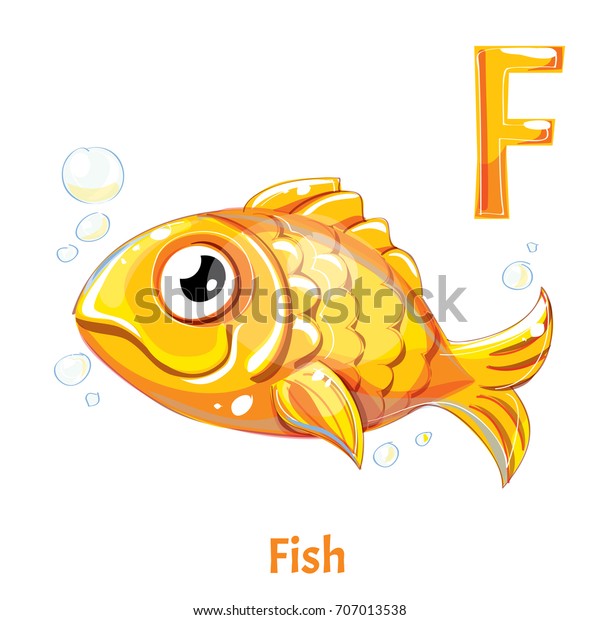 Vector Alphabet Letter F Fish Stock Vector (Royalty Free) 707013538